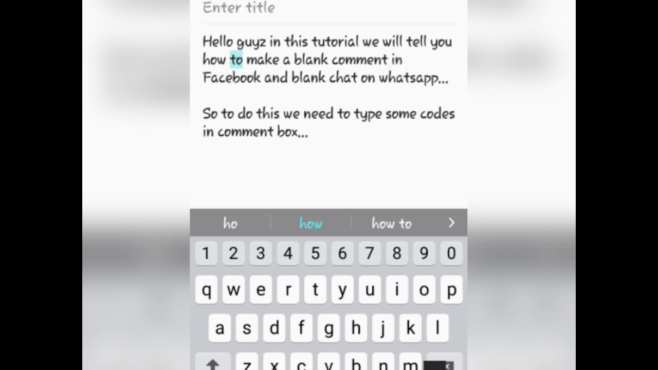 How To Make A Blank Comment On Facebook And Blank Chat On Whatsapp How To Make A Blank Comment On Facebook And Blank Chat On Whatsapp
