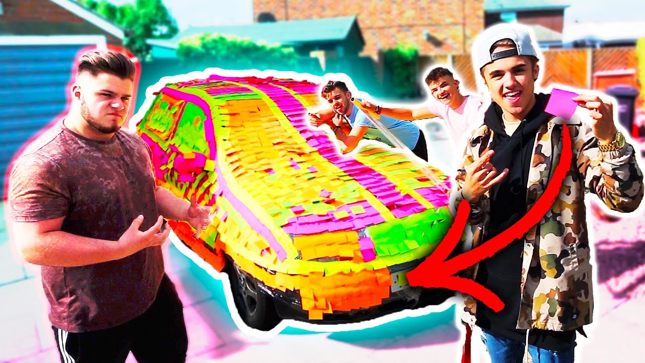 STICKY NOTE CAR PRANK *EXTREME* 😂 - YouTube
