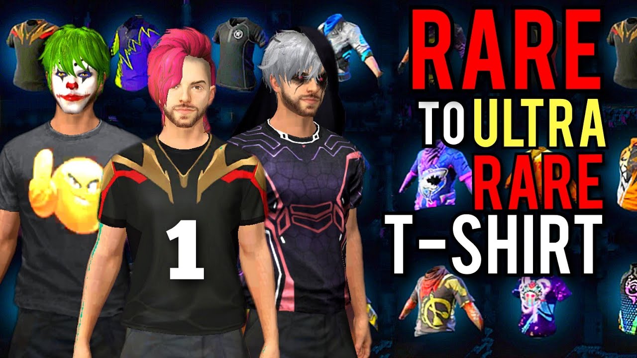 FREE FIRE T-SHIRT | RARE TO ULTRA RARE T-SHIRTS | #gaming #freefire # ...