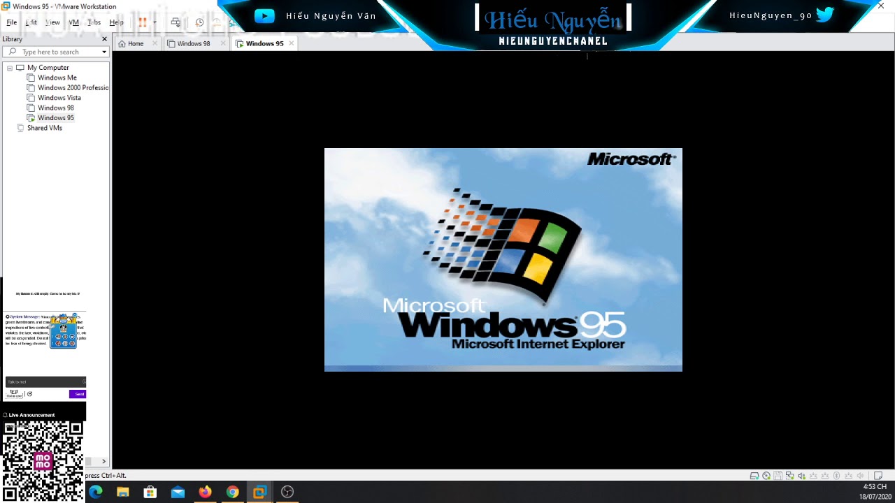 win 95 setup + play win 98se 3d movie maker - YouTube