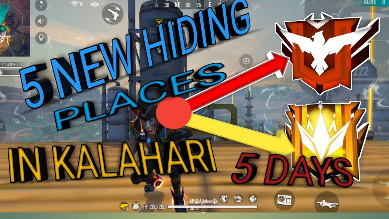 TOP 5 HIDING PLACES // IN KALAHARI(#tati map) rank push to heroic in 5 ...