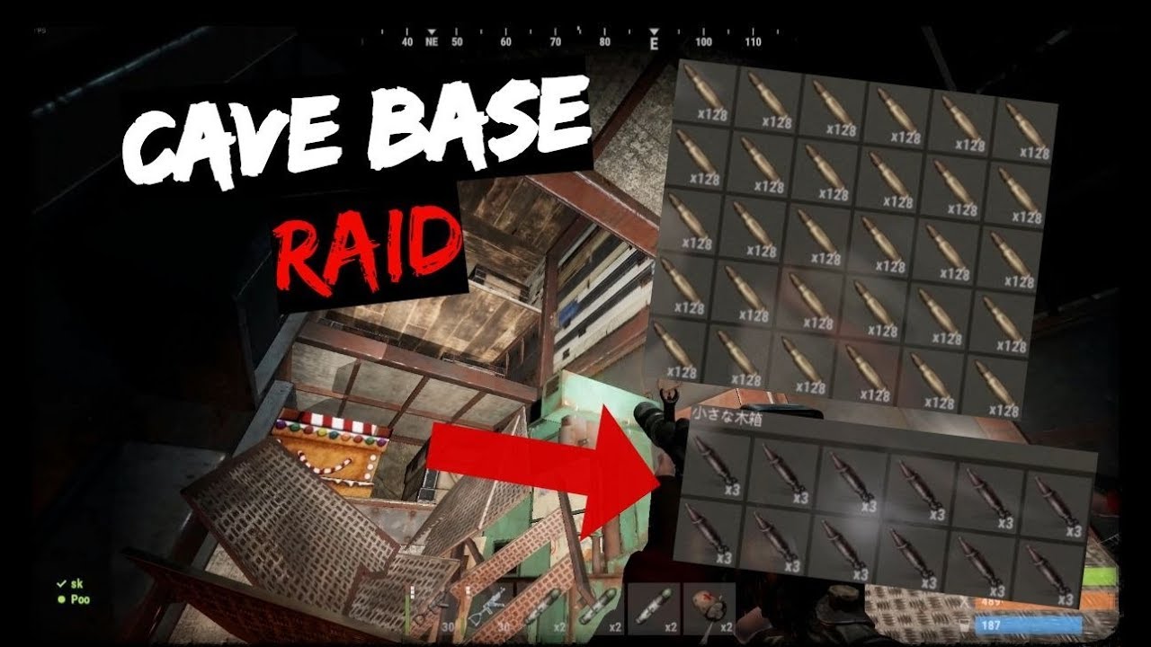 RUST RAID : CHINESE CAVE BASE // RUST 洞窟に住む中国人の拠点をレイドしてみた - YouTube