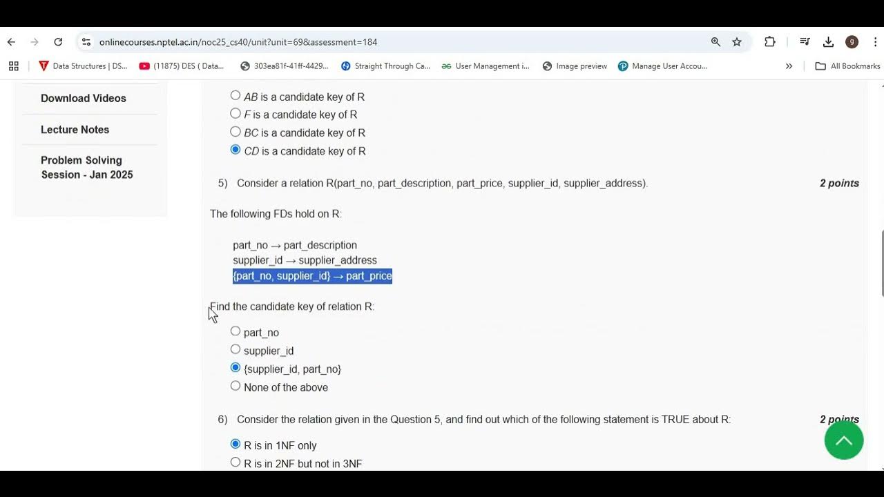 Introduction to Database System week 8 nptel assignment solution 2025 - YouTube
