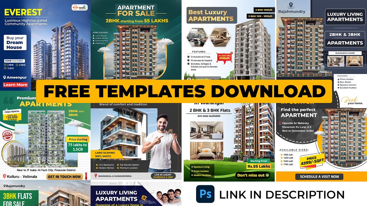 2 BHK, 3 BHK Apartments for Sale Templates for Marketing | Posters ...