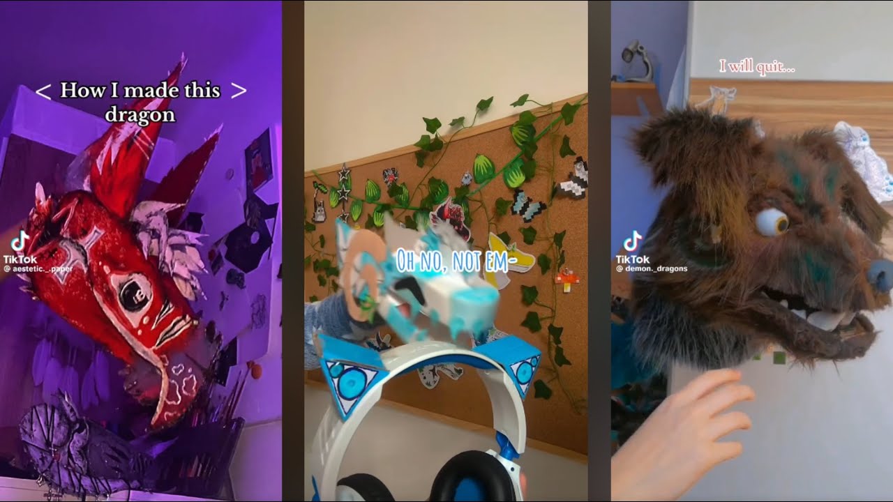 Paper Dragon Puppet TikTok Compilation 15! - YouTube