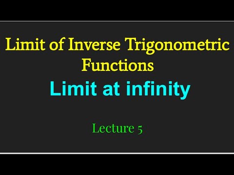 Limit of Inverse Trigonometric Functions and limit at infinity. Lecture ...