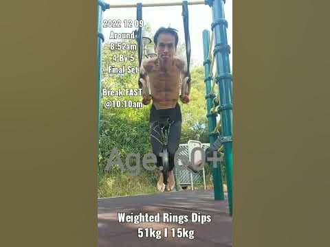 Weighted Rings Dips 51kg I 15kg - 4 By 5, Final Set, Daily SHORT Strength Training Program 2022 ...