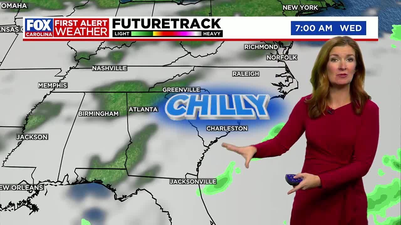 Cold front arrives Wednesday bringing cooler temps - YouTube