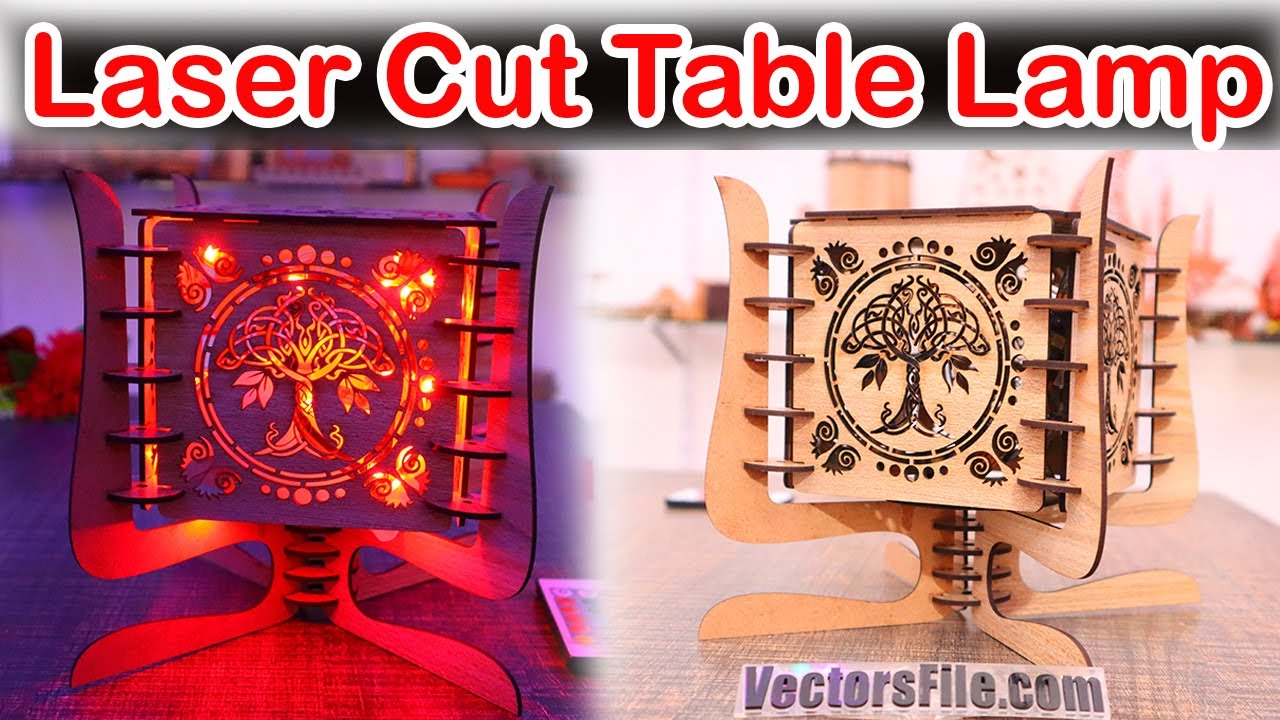 Laser Cut Wooden Table Lamp | Night Light Lamp for Room Decor ...