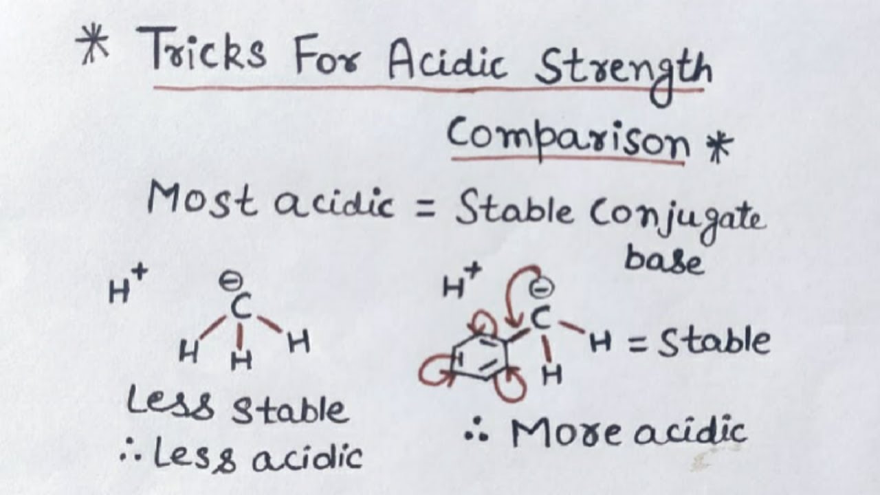 Tricks for Acidic strength comparison | General organic chemistry ...