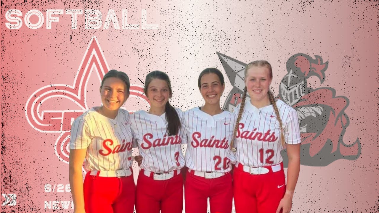 Saints Softball vs Newman Knights - YouTube