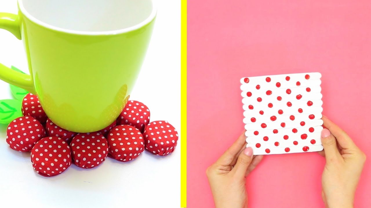 DIY COASTERS CRAFT IDEAS || DIY CUTE COASTERS WITH RECYCLED MATERIALS ...