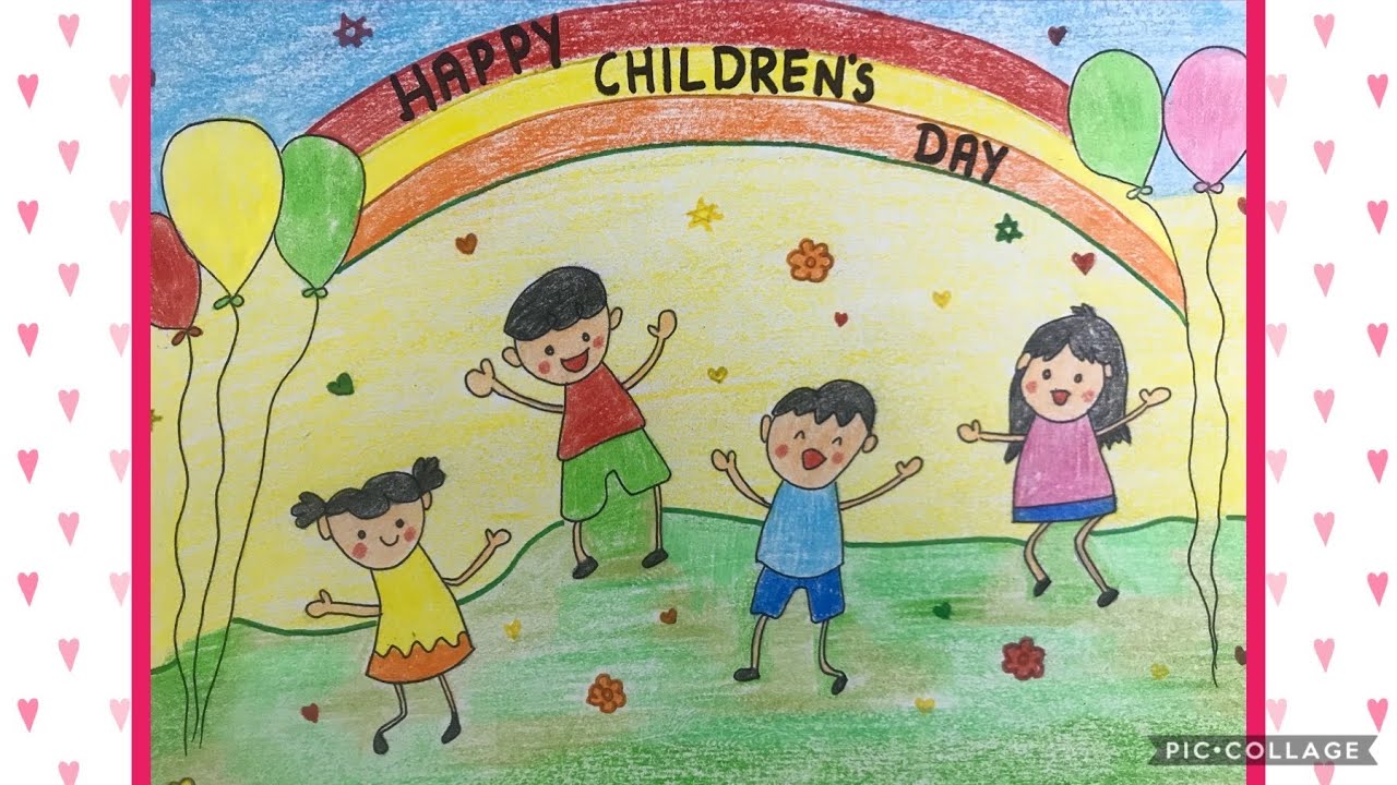 Children's Day Drawing || How to Draw Scenery step by step || Easy ...