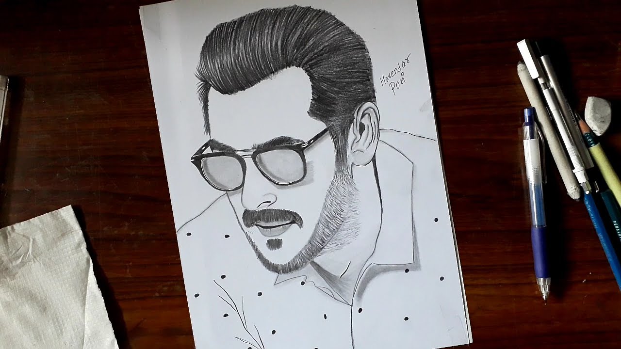 Speed Drawing : Salman khan | Harendar puri Arts - YouTube