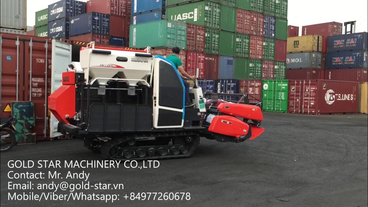 kubota dc 70h vn loading into container - YouTube