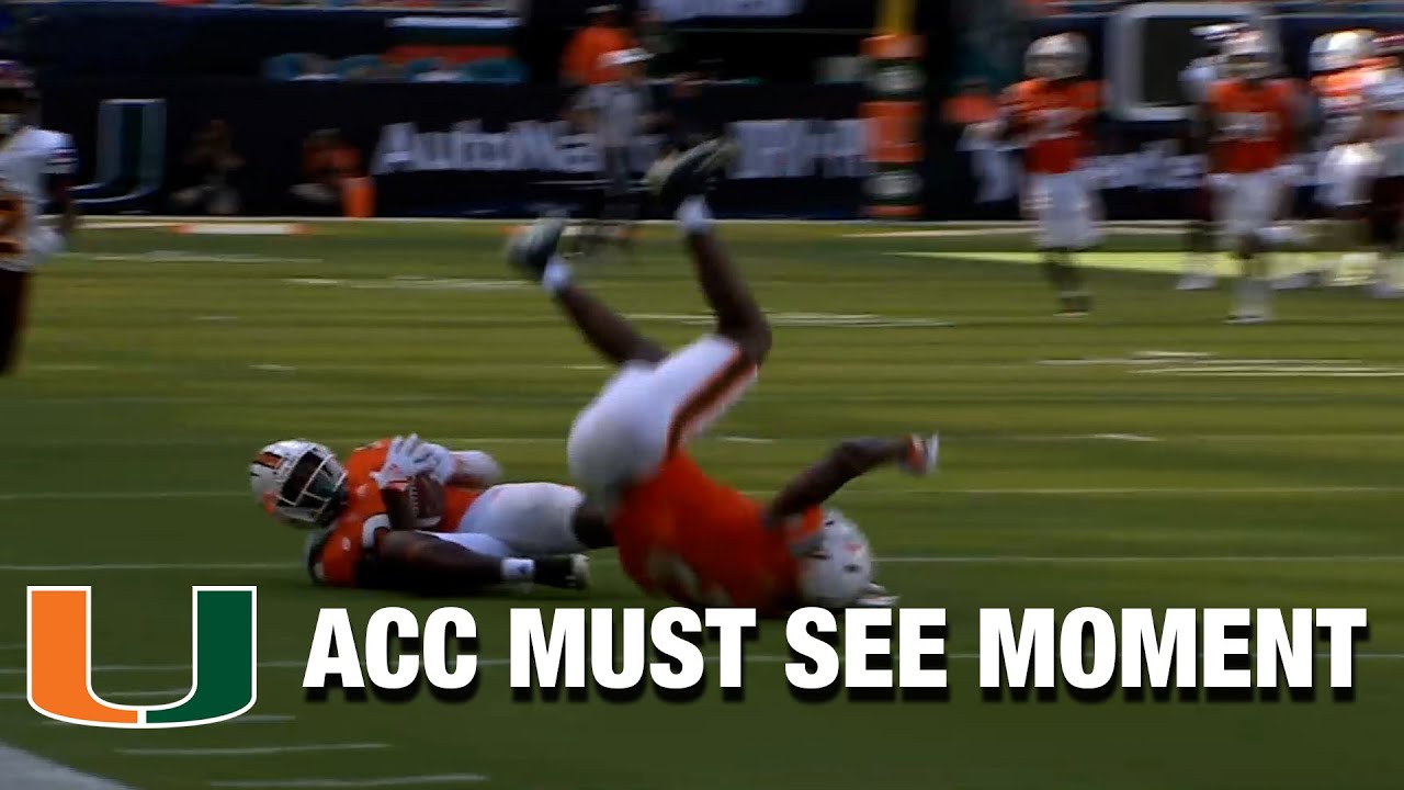 Miami's Kamren Kinchens Lays Out For The Interception | Must See Moment ...