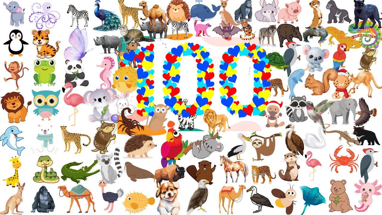 Count 1 to 100 with Animals, Learn Counting | Number Song 1 to 100 ...
