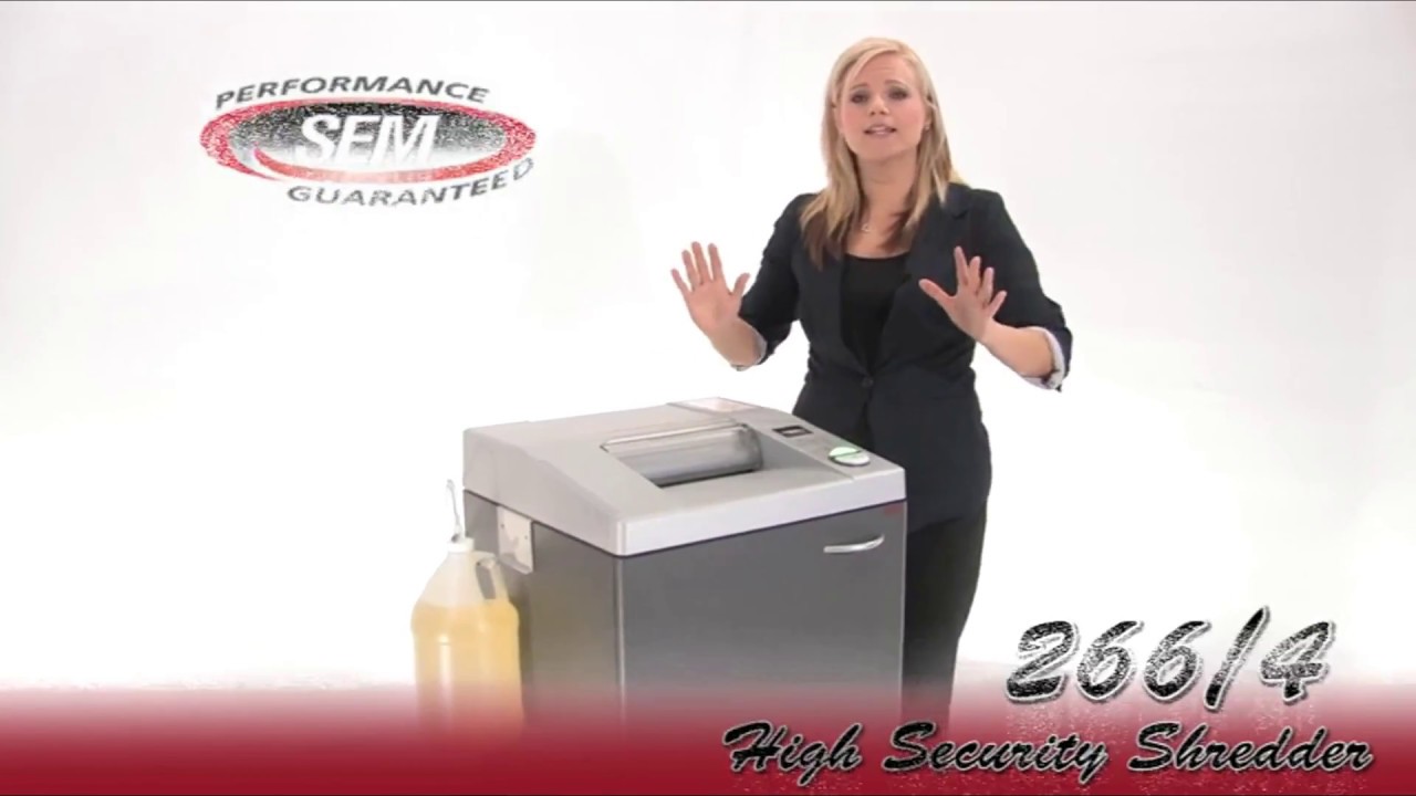 SEM Model 266/4 NSA Listed High Security Shredder with Auto Oiler - YouTube