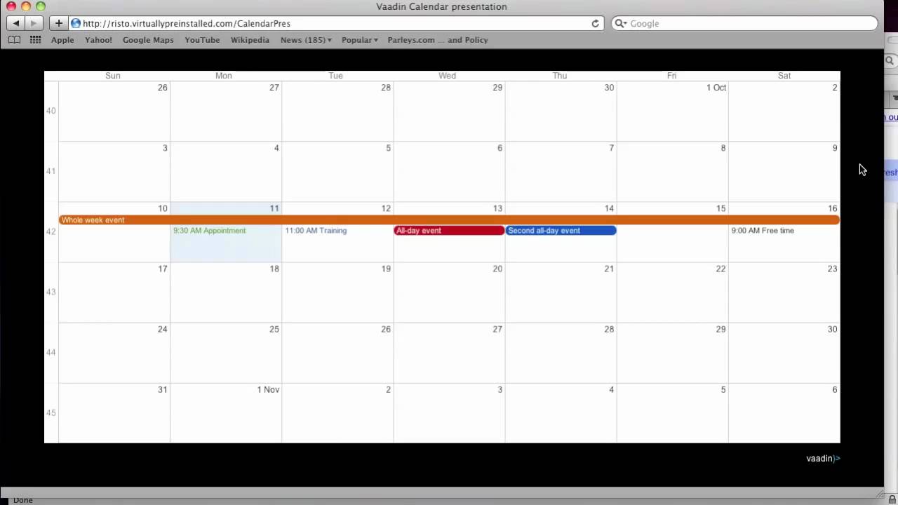 Vaadin Calendar Add-on Features Tour (Finnish) - YouTube