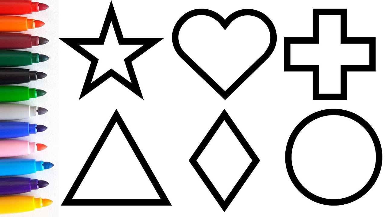 How to draw 2d shapes, basic geometric shapes, preschool toddler ...