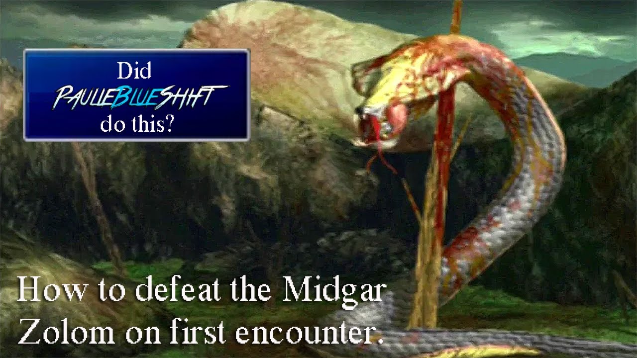Defeat the Midgar Zolom on first encounter - FF7 - YouTube