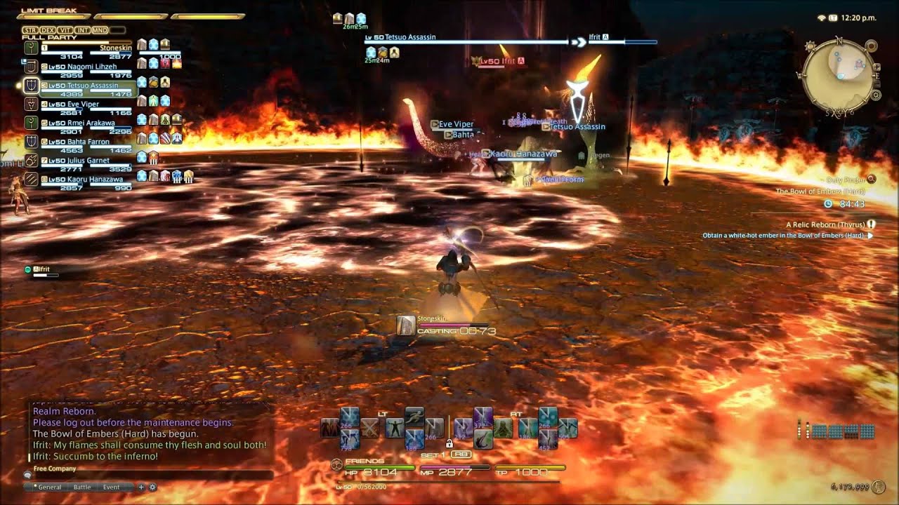 FFXIV ARR: The Bowl of Embers (Hard) - Ifrit Primal Battle - (White ...