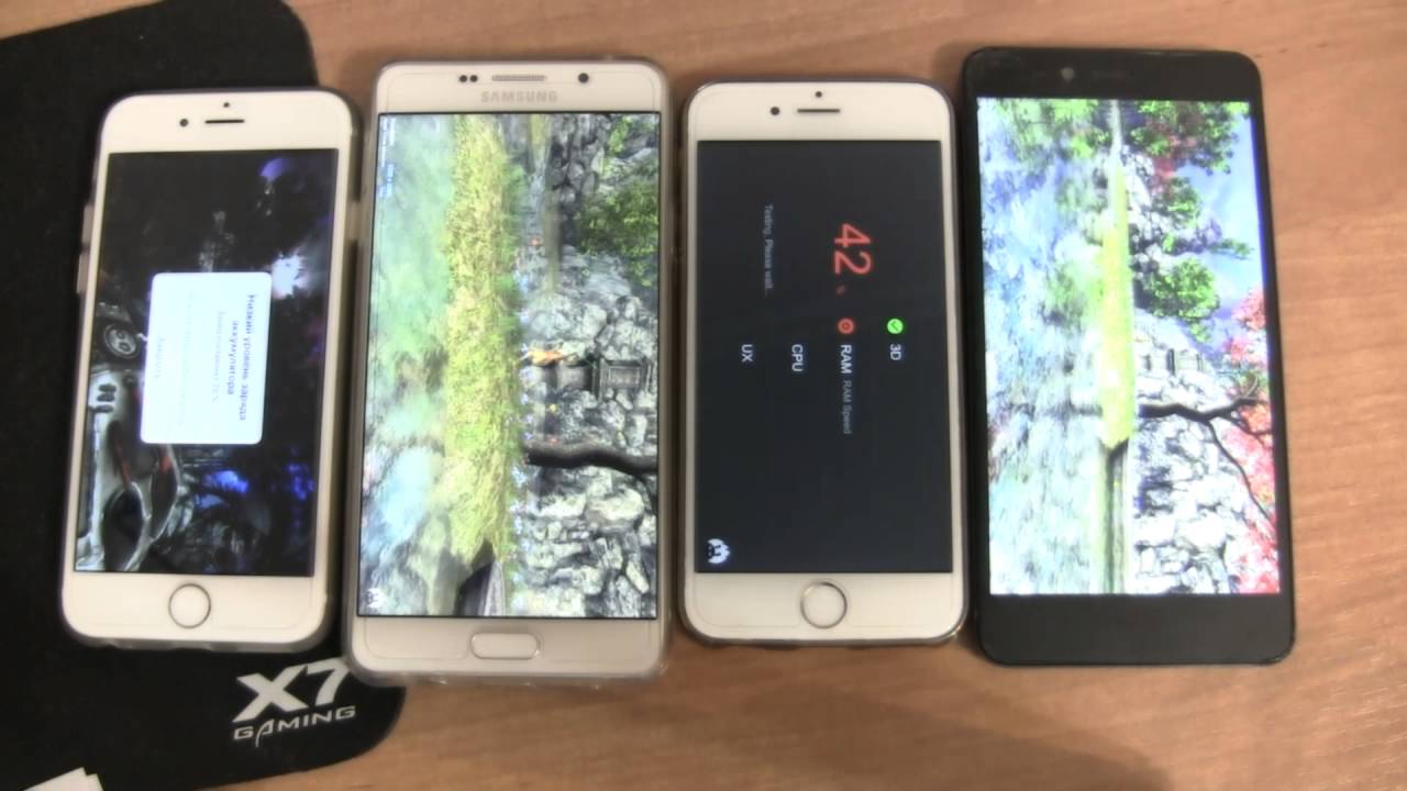 Iphone 6S vs Samsung Galaxy A7 2016 vs Iphone 6 vs Xiaomi Redmi Note2 - YouTube