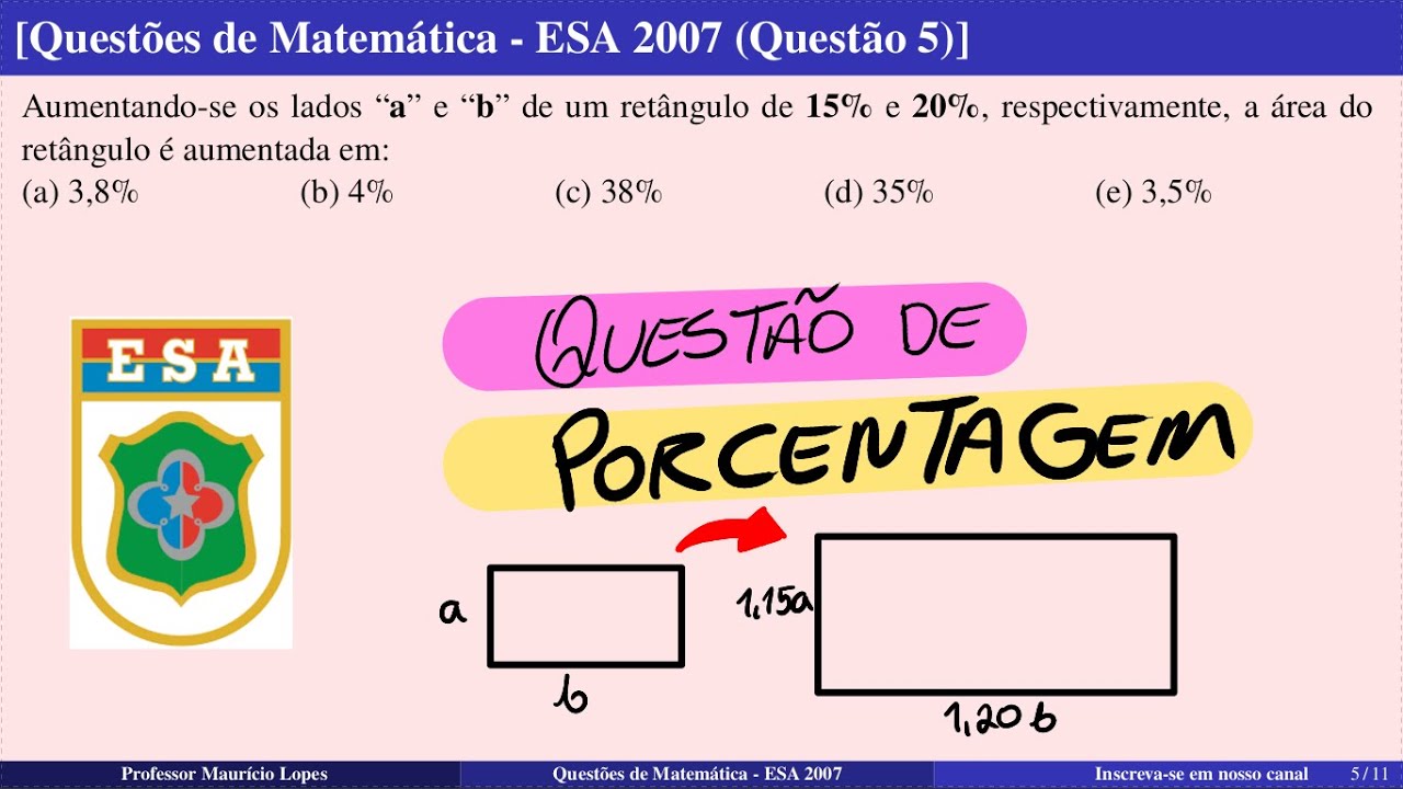 05 - Questão 5 de matemática ESA 2007 - YouTube