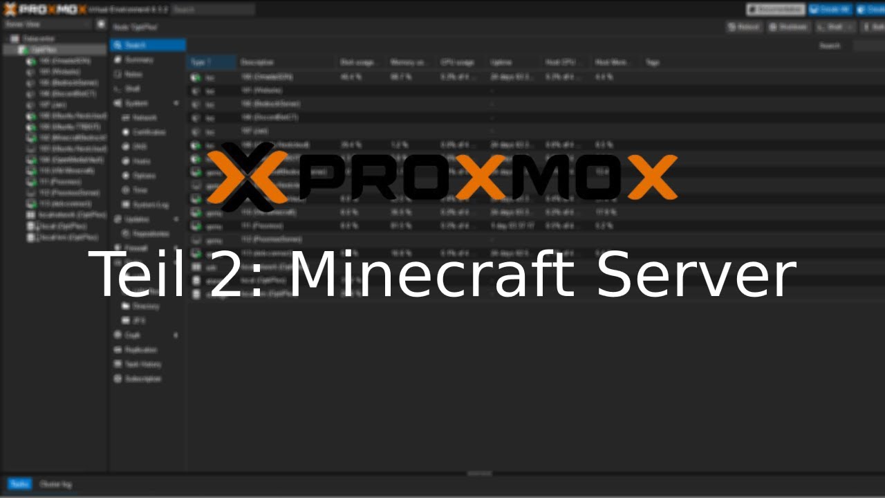 Proxmox | Teil 2 -So erstelltst du deinen Eigenen Minecraft Server auf Proxmox ! - Bedrock ...