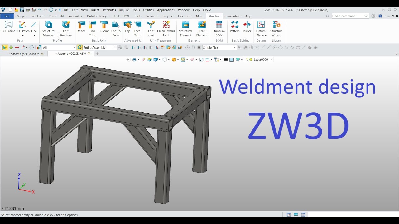 ZW3D Exercise 53 - Weldment design - YouTube