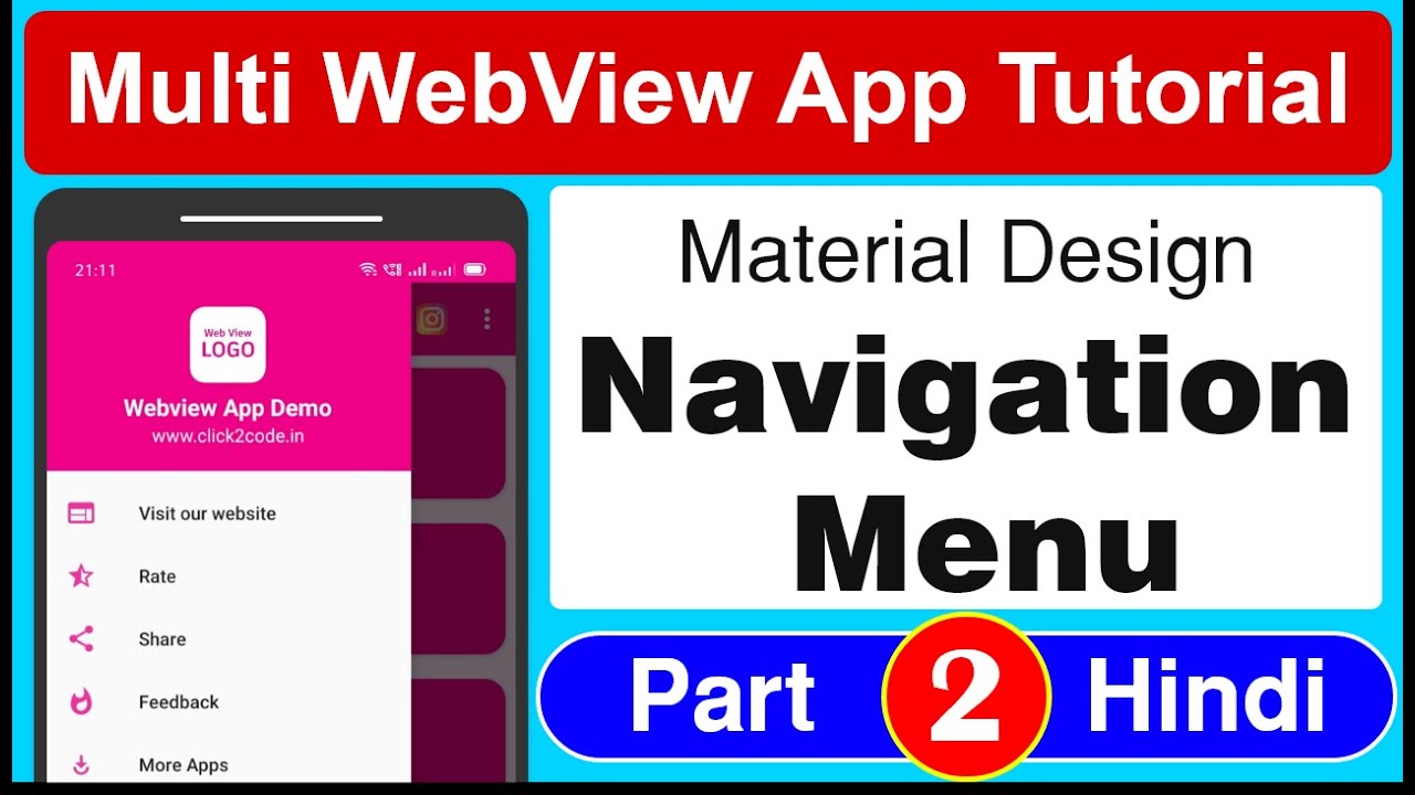 How to create material design navigation drawer | Material Navigation ...
