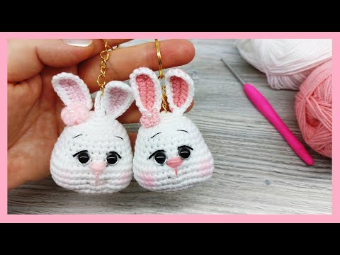 1. Tavşan Anahtarlık Yapımı|Kendin Yap|How to make an Amigurumi Rabbit Keychain!Crochet Bunny Rabbit
