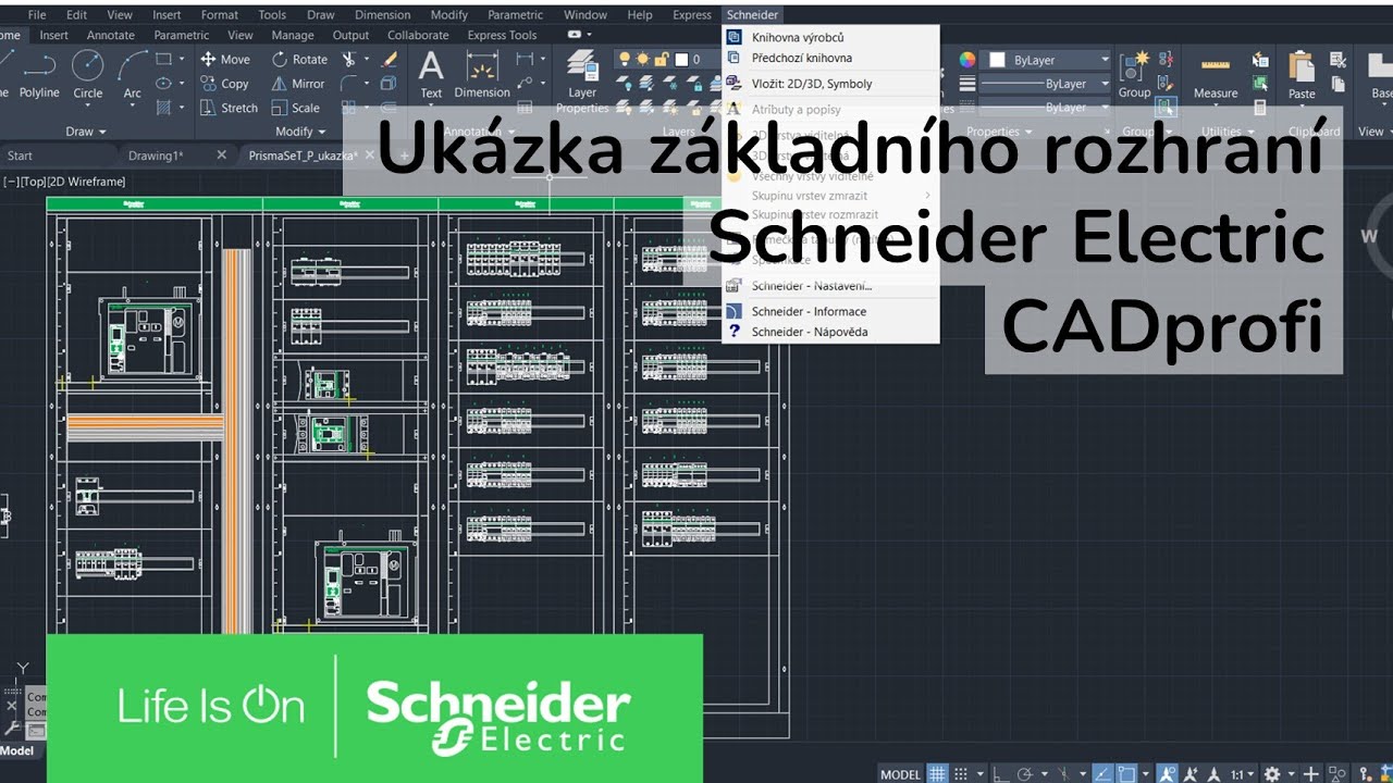 Ukázka základní rozhraní Schneider Electric CADprofi | Schneider ...