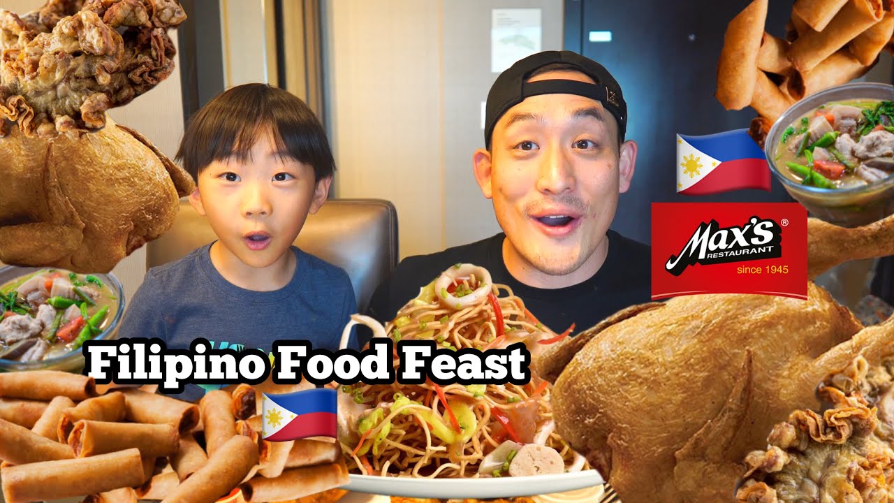 Filipino Food!! Max's Mukbang - whole fried chicken, sinigang ...