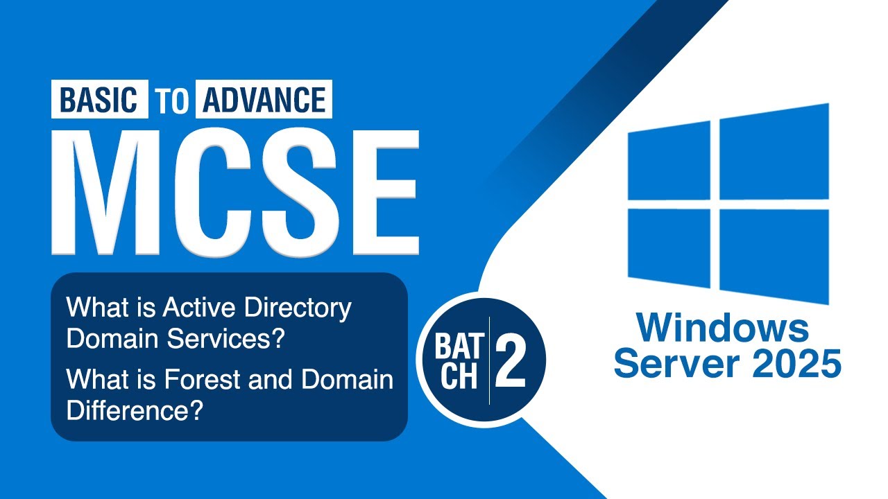 MCSE 2025 Lec 06 | Batch 02 | What is Active Directory Domain Services | What is Domain & Forest ...