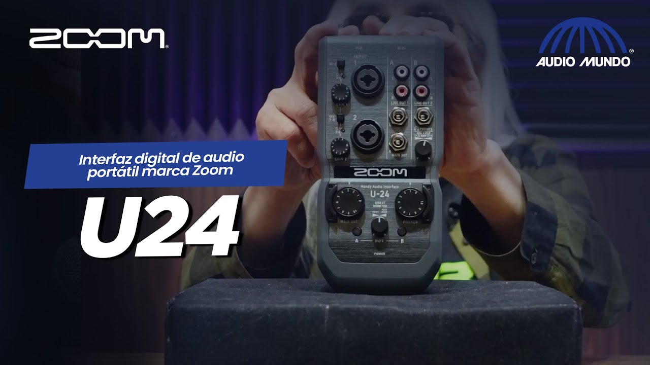 Interfaz digital de audio portátil marca Zoom modelo U24 - YouTube