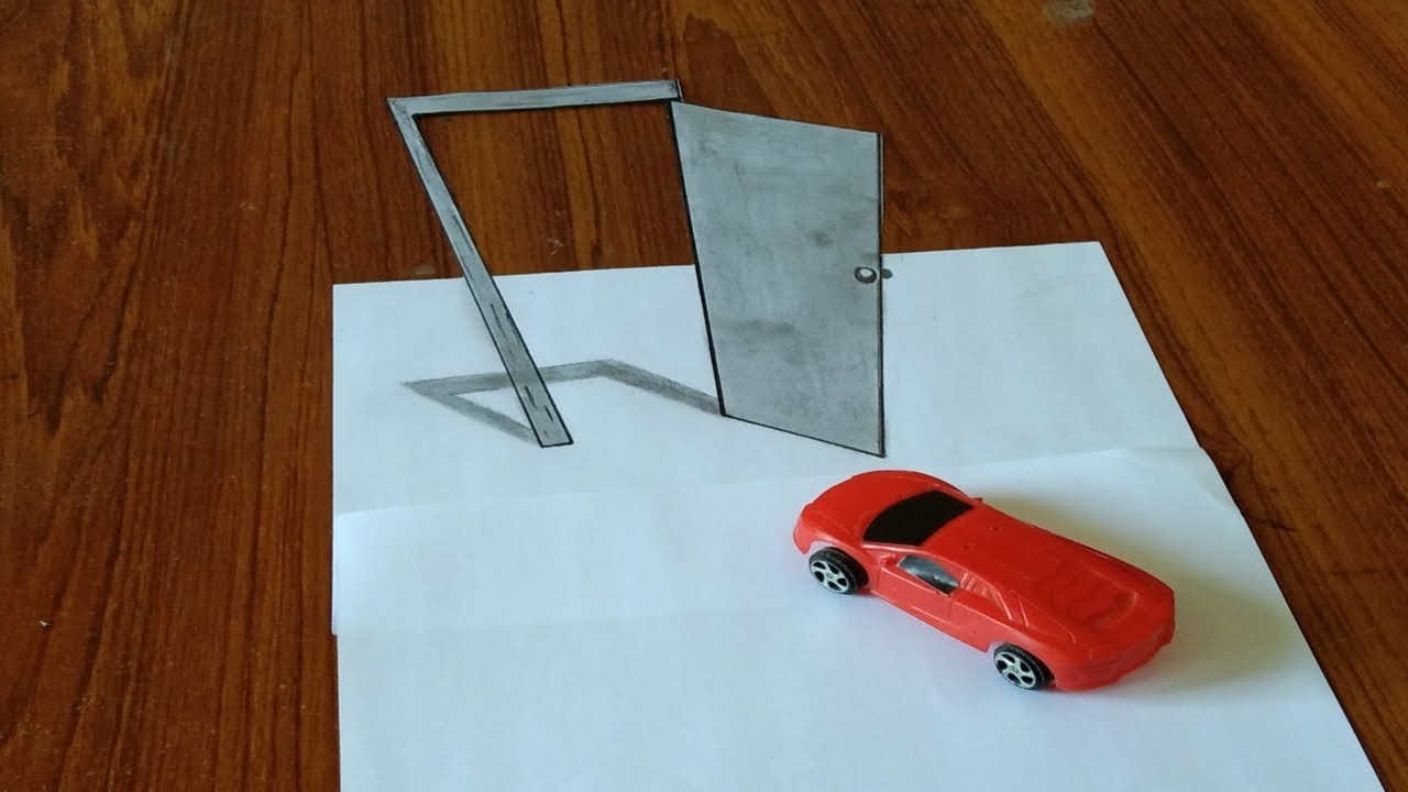 Magic door illusion | door art | draw - YouTube