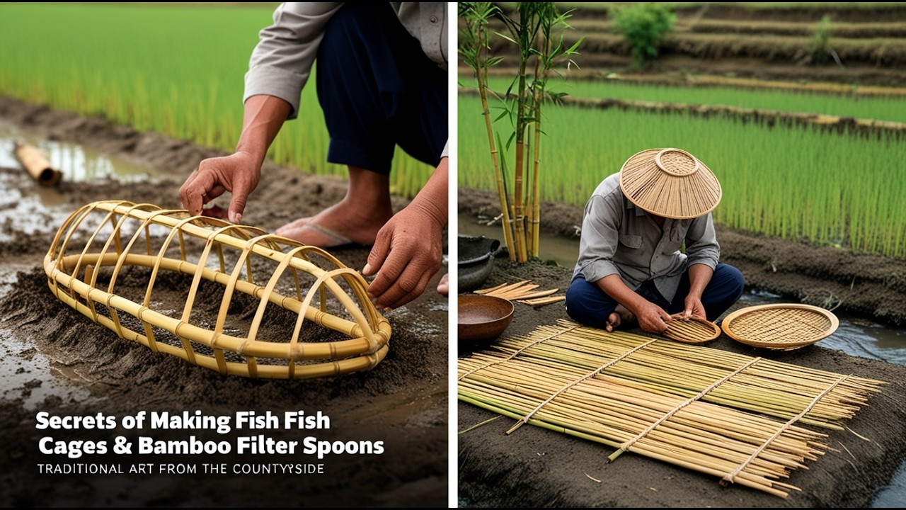 The Secret of Making Fish Cages and Filter Spoons from Bamboo ...