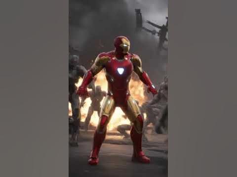 Iron Man fighting explosion robots #marvel #music - YouTube