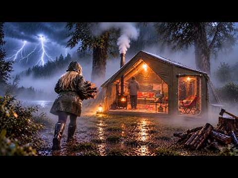 Dışarıda Sağanak Yağmur, İçeride Sıcacık Kamp! ⛈️🏕️