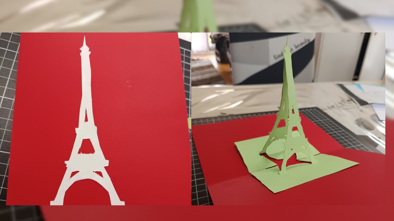 3D Eiffel Tower 🗼 Card craft/ Pop up Eiffel Tower Card/ Paper Craft ...