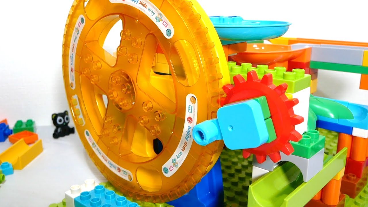 Satisfying Building Blocks☆Marble Run ASMR Wheel Elevator - YouTube