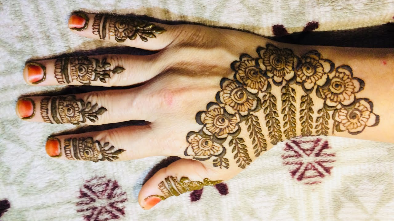 Modern henna design 2020||beautiful henna for back hands Step by Step ...