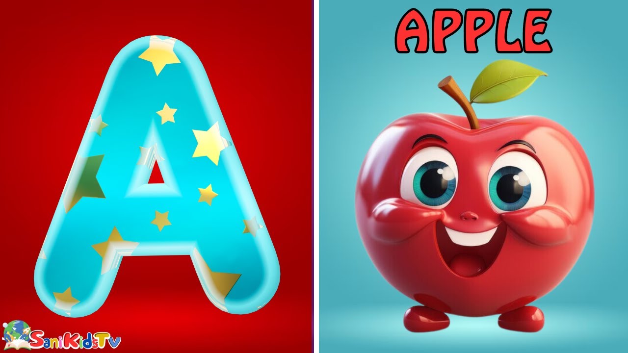 A For Apple I Phonics song I ABC Rhymes I ABC Alphabet Song Nursery ...