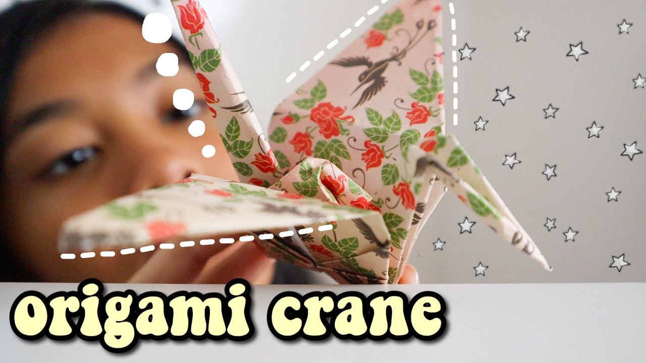 aesthetic origami paper crane - YouTube
