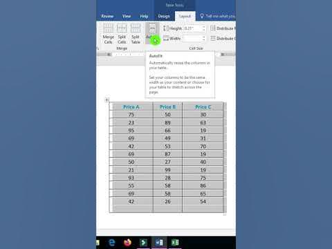 How to autofit table in MS Word - YouTube