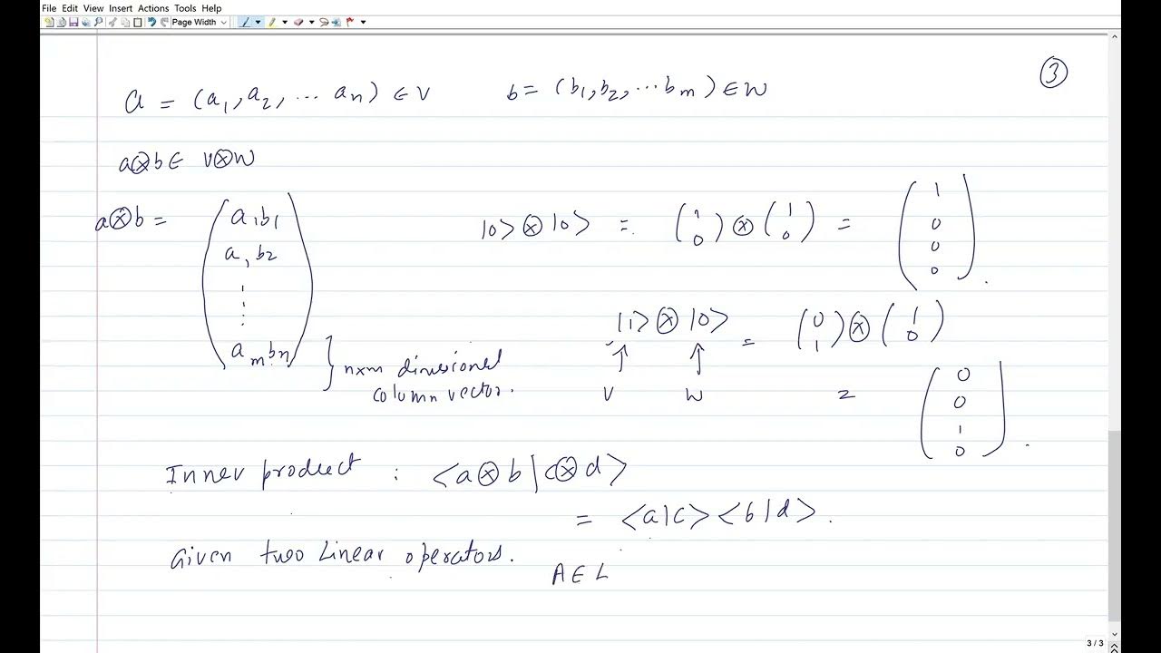 FTP Lecture 10 Tensor product Hilbert spaces continued... - YouTube