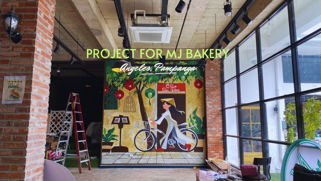 Mural Painting for MJ Bakery• 130th Mural Vlog • Momentum Art Gallery ...