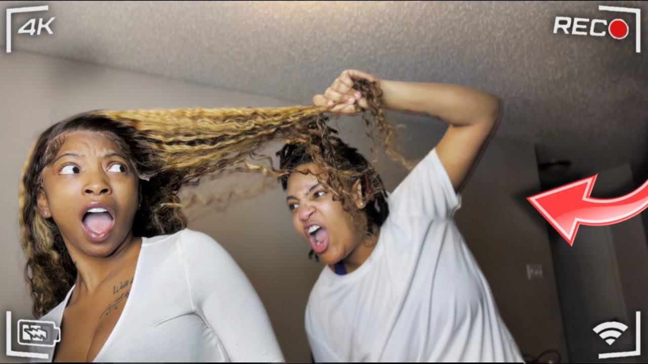 STARTING AN ARGUMENT WITH MY GIRLFRIEND THEN SNATCHING HER WIG OFF *GONE WRONG* - YouTube