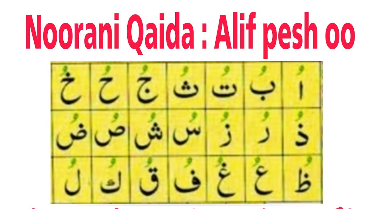 Alif pesh oo || Urdu Qaida || الف پیش اُو || Urdu Learn for kids ...